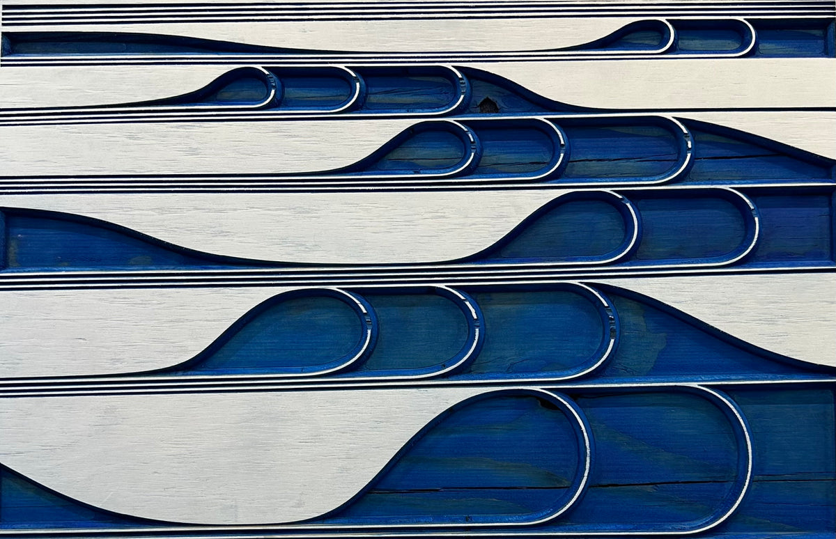 SURF 22" BLUE WASH WOOD CARVING – Scanlon Gallery & Custom Framing